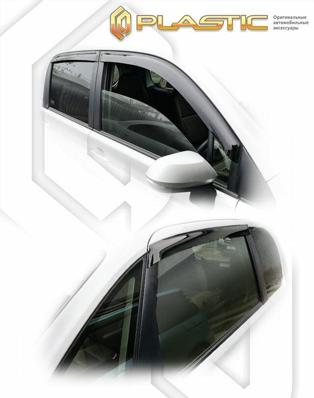 Дефлекторы окон для Toyota Spade 2012 н. в. 1 поколение Ветровики дверей Черные глянцевые полупрозрачные СА пластик