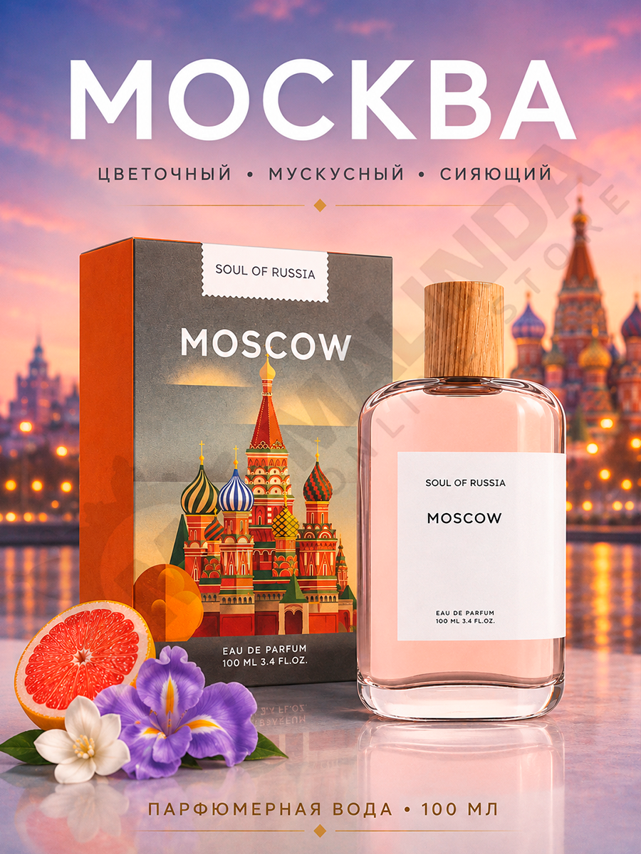 Парфюмерная вода SOUL OF RUSSIA Moscow для женщин и мужчин, 100 мл