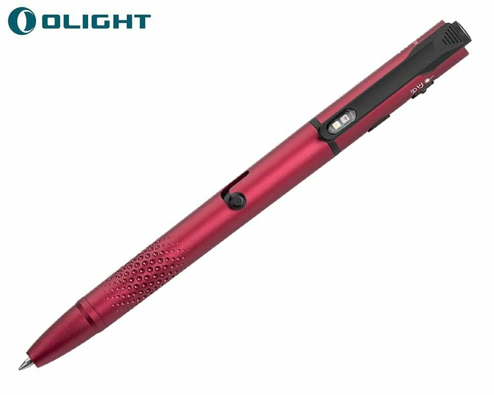 Тактическая ручка фонарь Olight Open 3 Wine Red с ЛЦУ, Li-po 130 mAh, 14 метров, 120 люмен (Комплект)