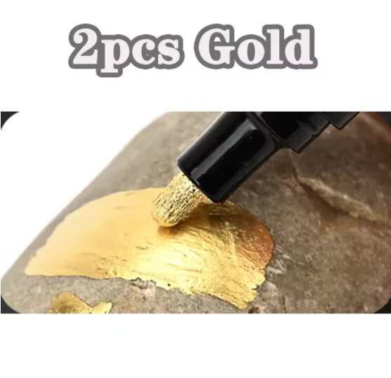 Маркеры для рисования Haile зеркальный эффект золото/серебро 2 pcs gold