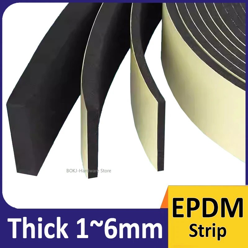 ЭPDM уплотнительная лента черная 10~50 мм 2x10mm x 10M
