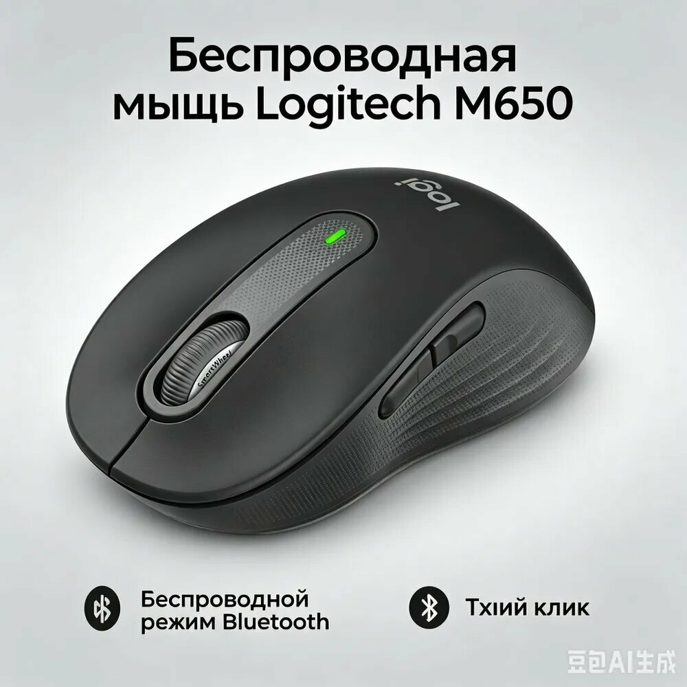 Мышь беспроводная Signature M650, серый