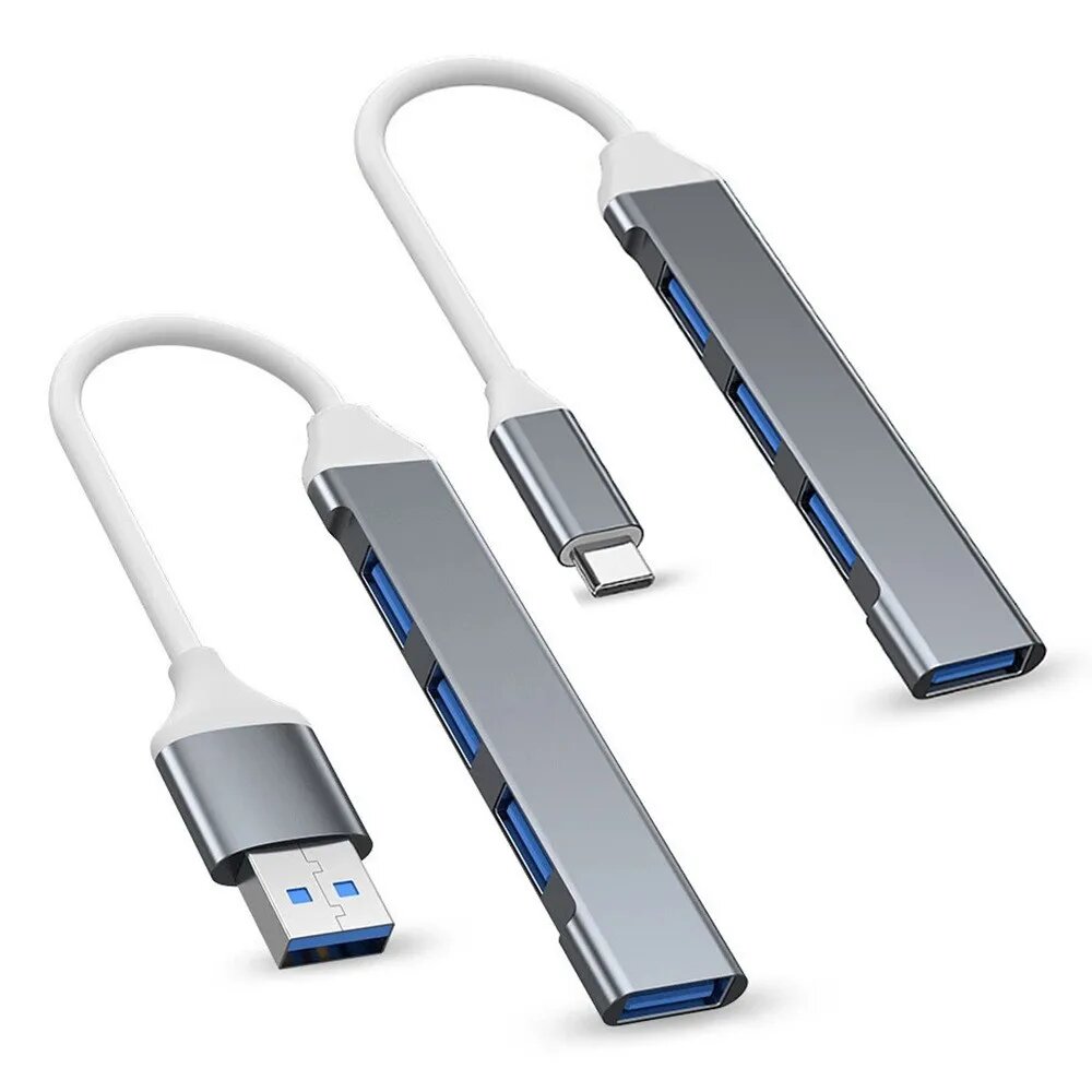 USB хаб ULOOPKY 4 порта, серый