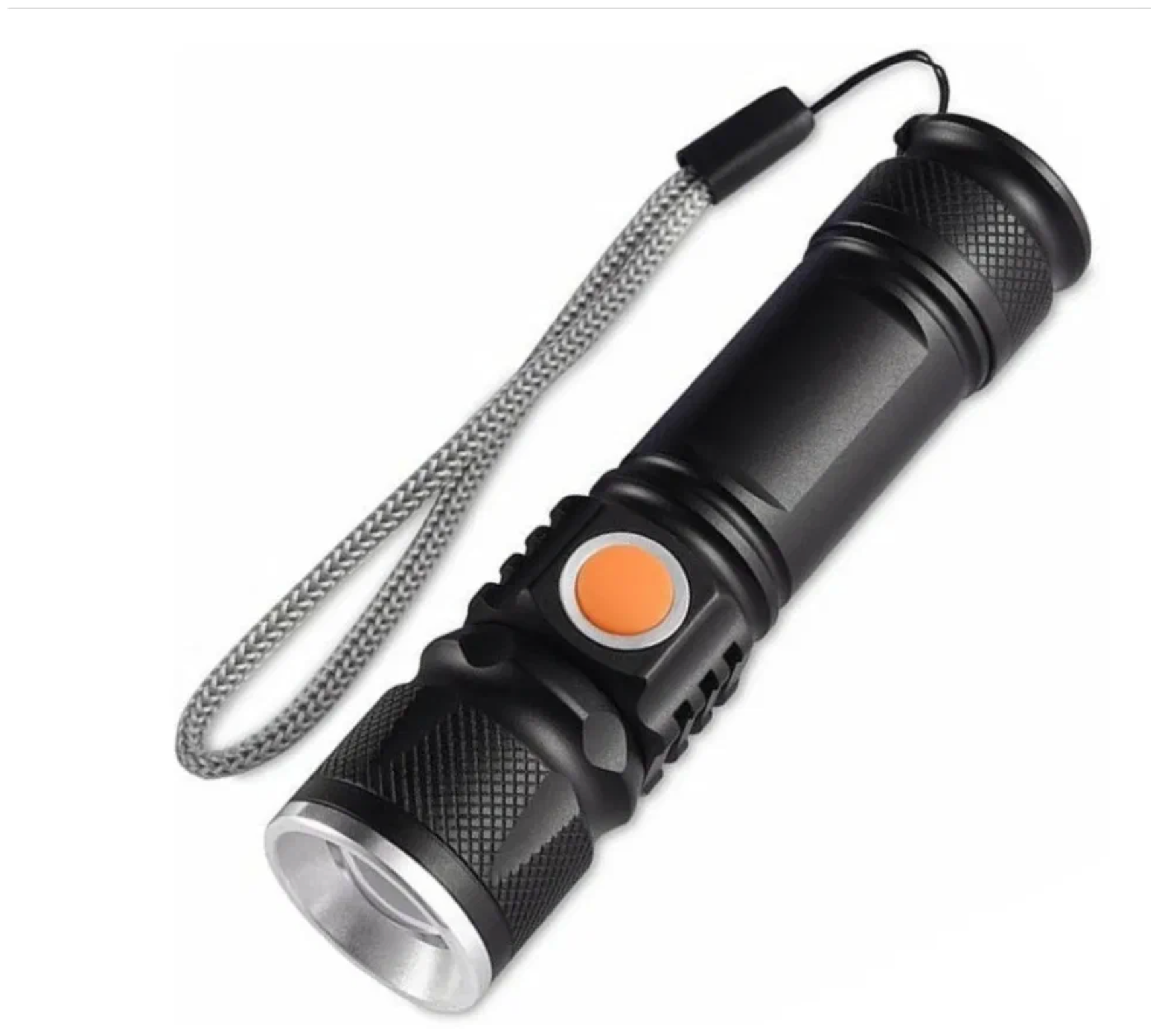 Фонарь LED SimpleShop светодиодный для охоты и рыбалки, ручной аккумуляторный, тактический фонарик охотничий с USB зарядкой от сети.