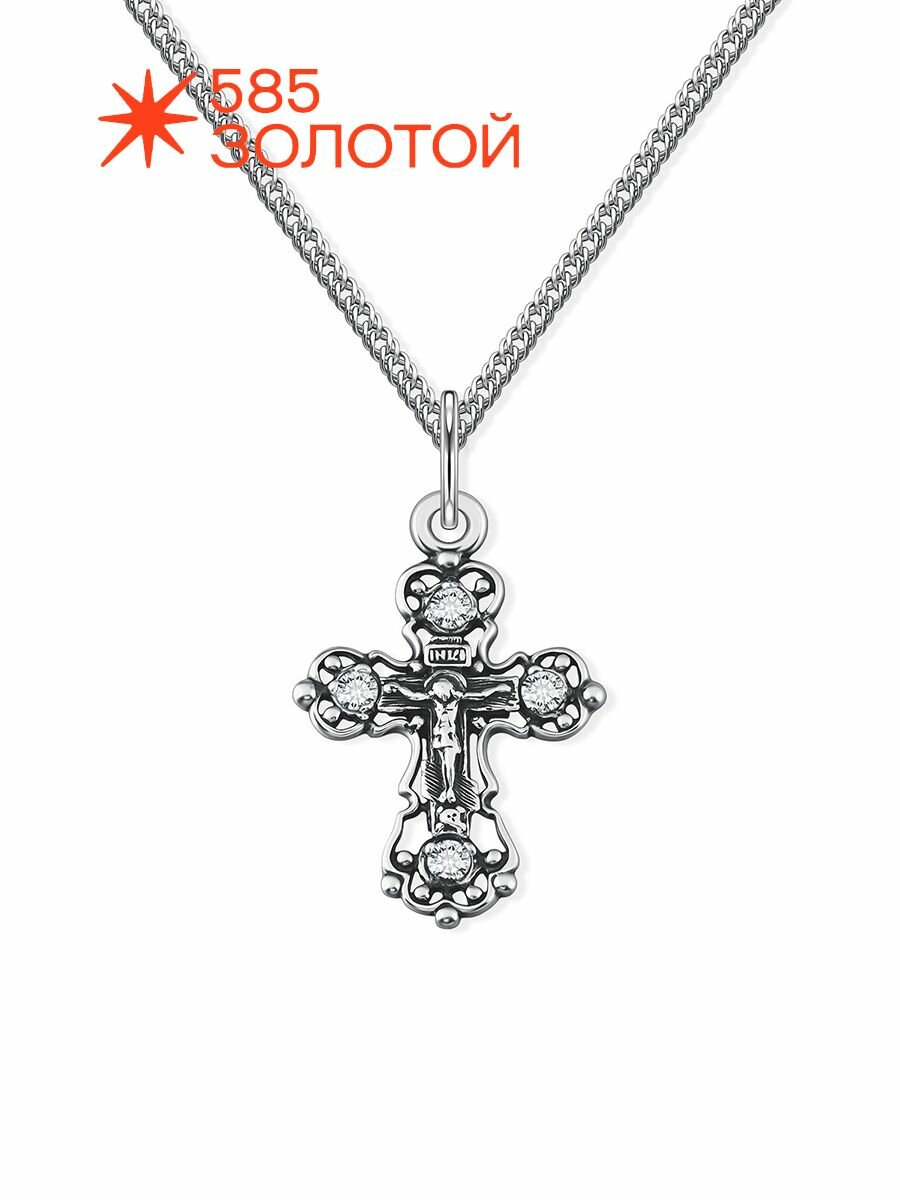Крестик 585 ЗОЛОТОЙ, серебро, 925 проба, чернение