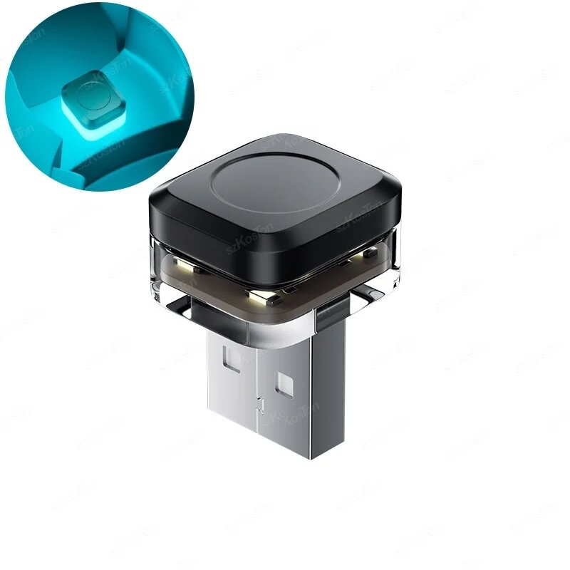 USB LED лампа Ice Blue для авто и ноутбука