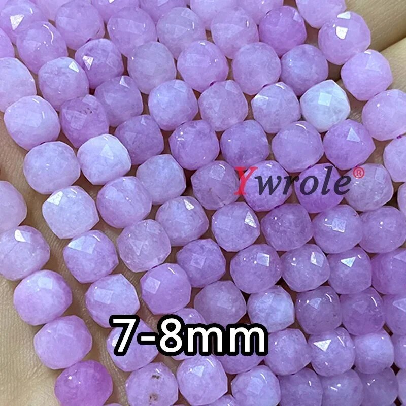 Бусины из камня халцедон аквамарин кунцит 7-8 мм Фиолетовый, 7-8mm 22-23pcs, 7-8mm Kunzite color