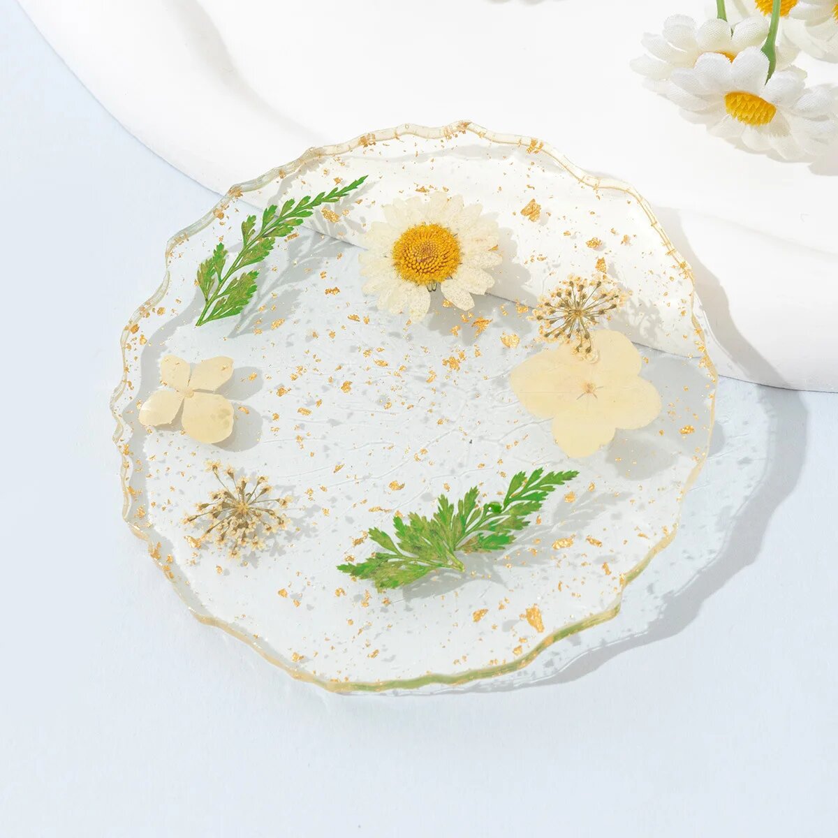 Прозрачные акриловые подставки под стаканы Wildflower A White