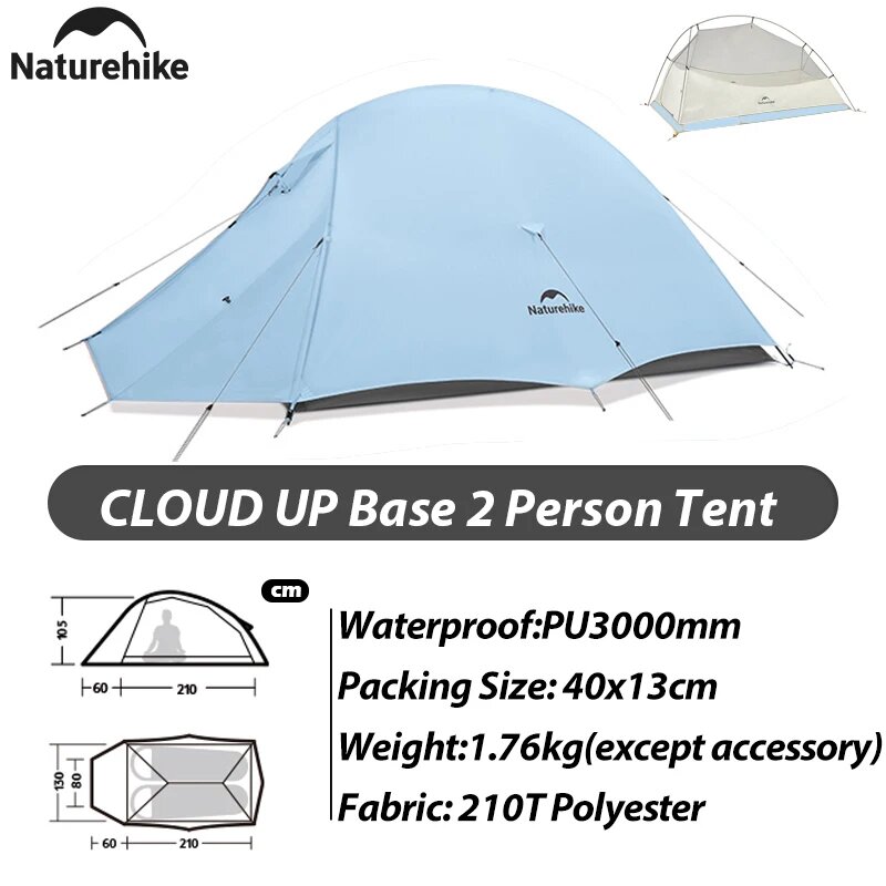 Палатка Naturehike New Cloud Up Base 1-3 мест Blue 2P