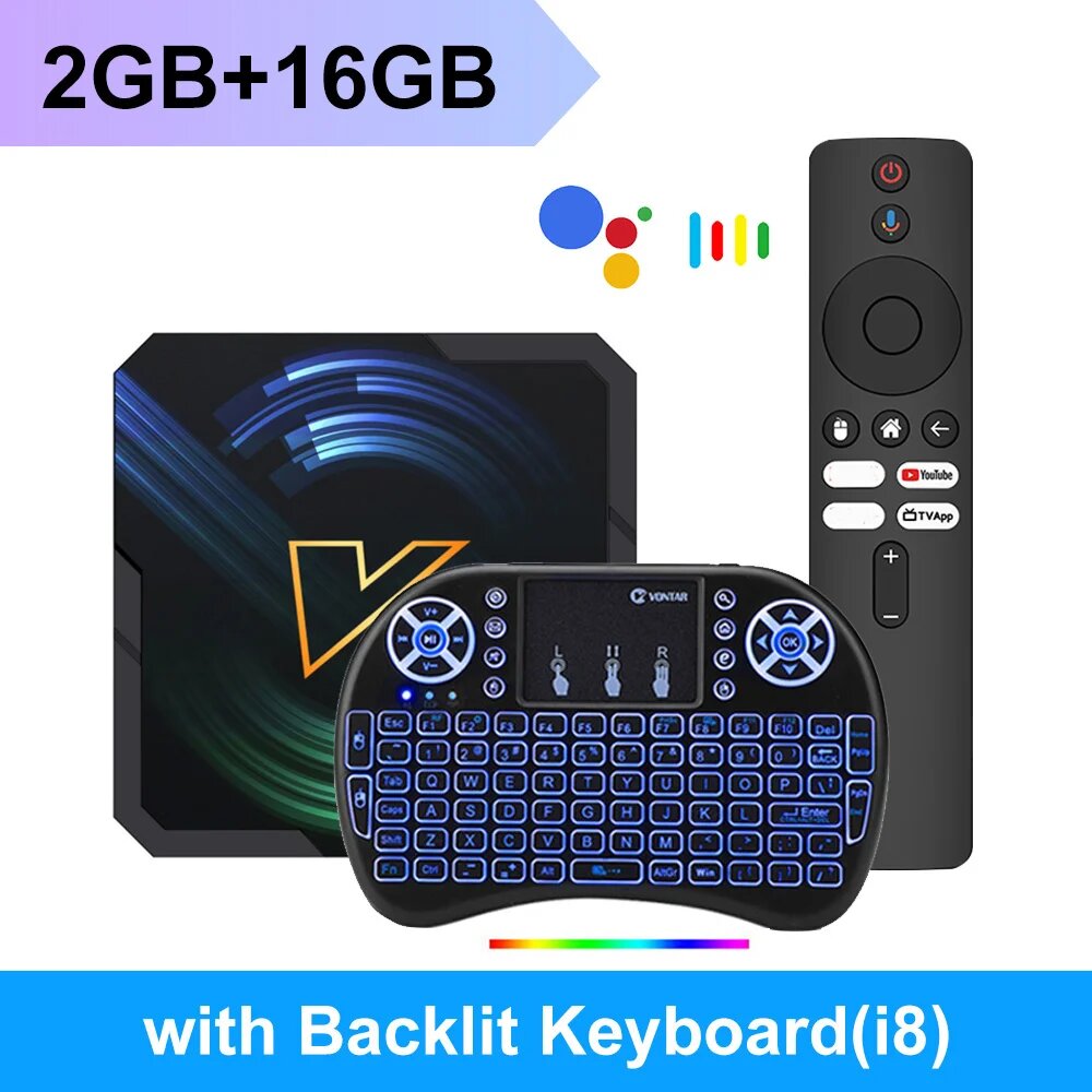 VONTAR R5 Android 14 TV Box 2G16G i8, UK Plug