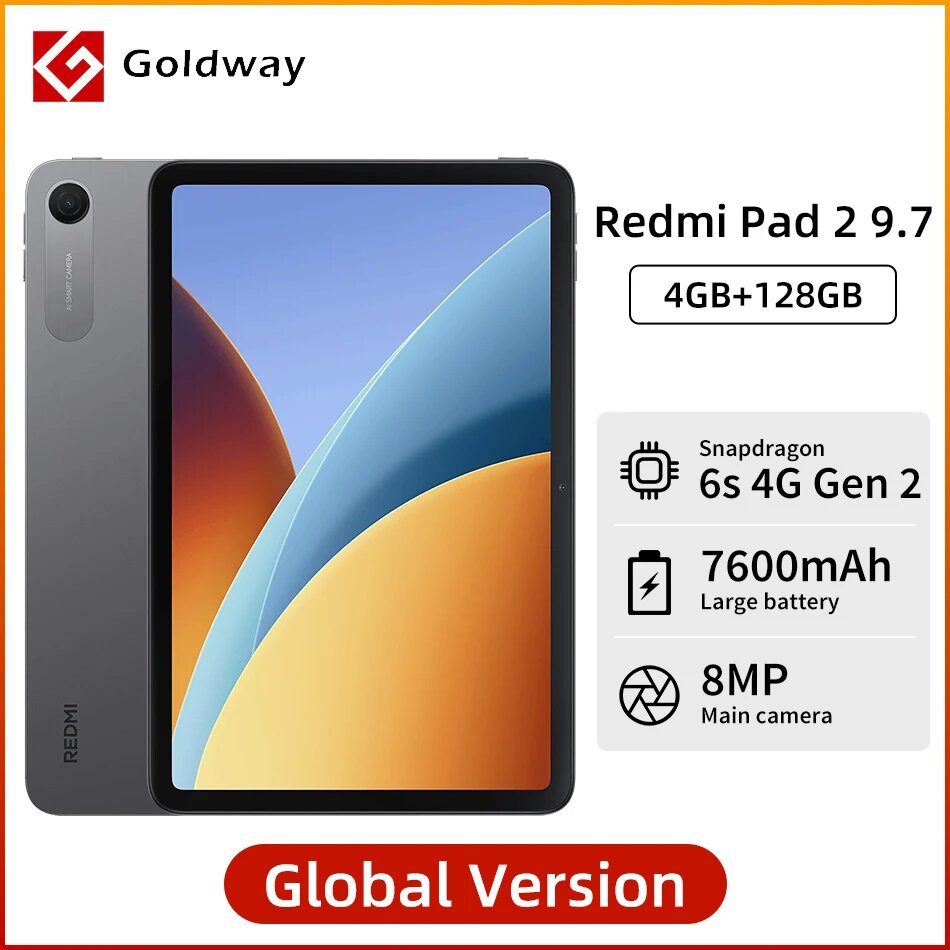 Планшет Xiaomi Redmi Pad 2, 9.7", 4/128ГБ, Wi-Fi, Android