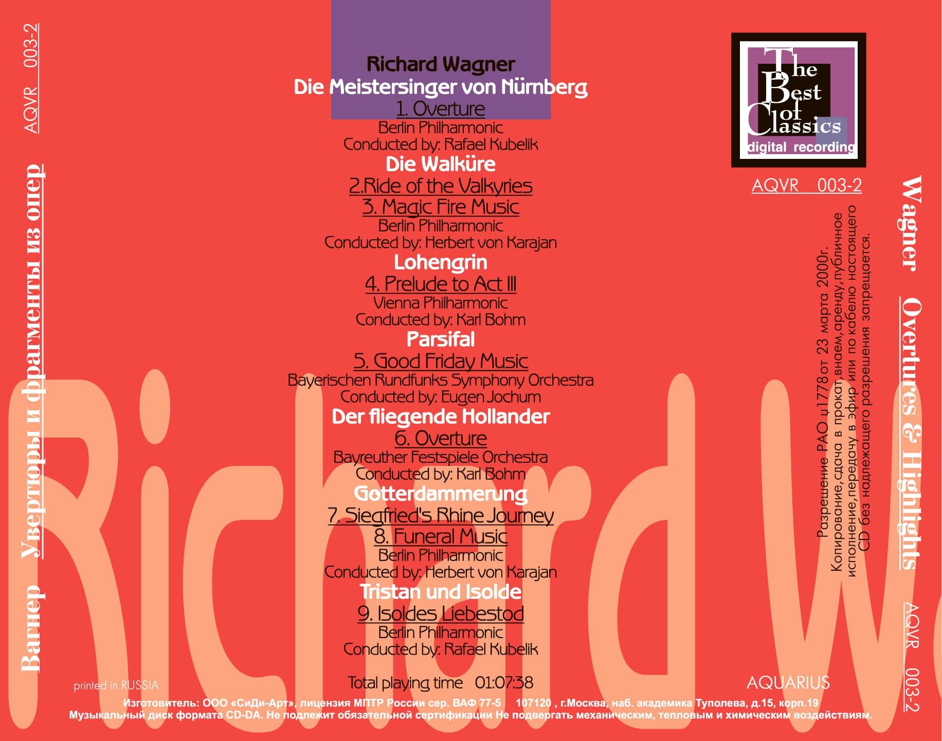 Компакт-диск Wagner - Overtures & Highlights (CD) — фото 1