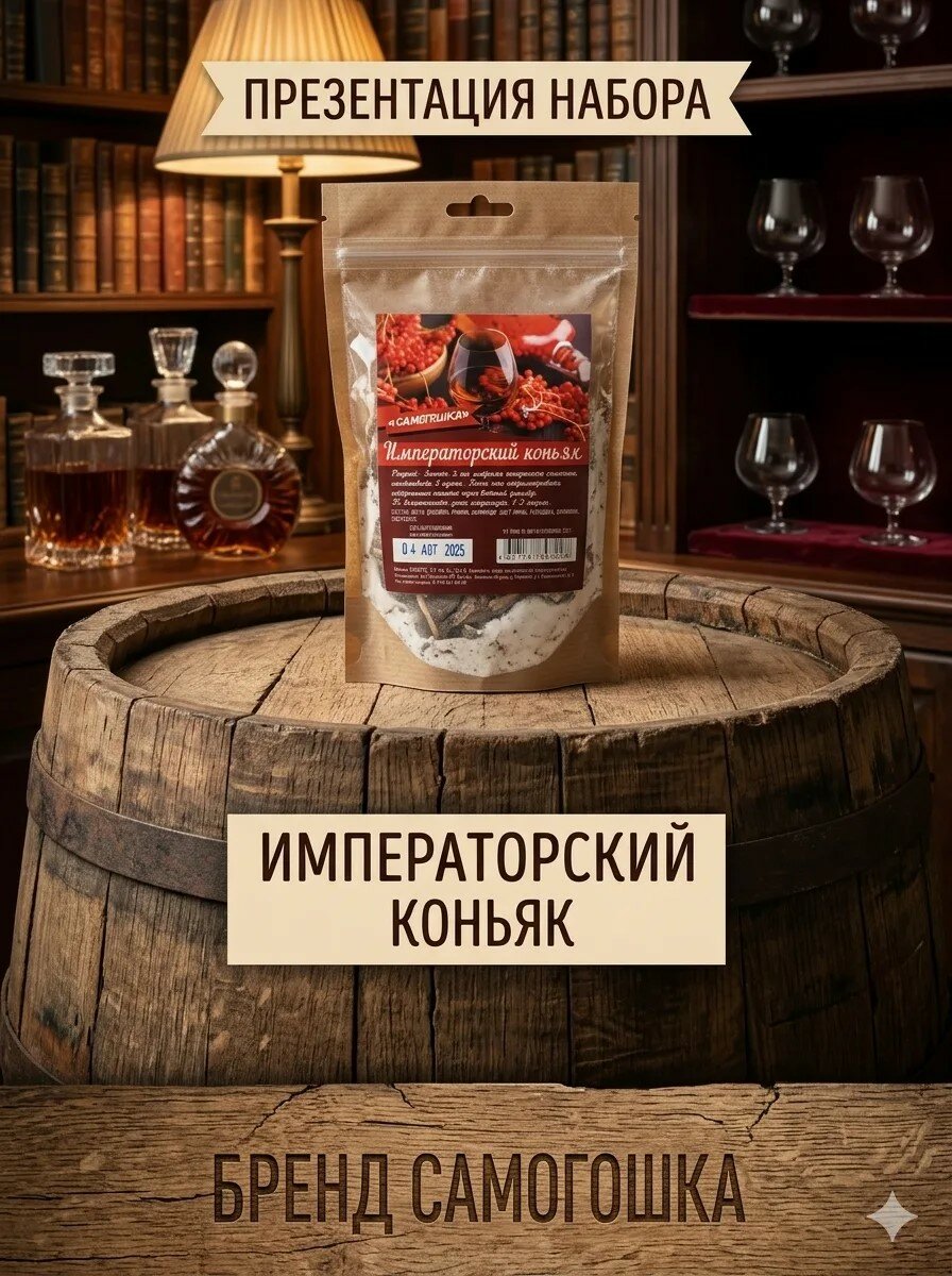 Готовая настойка для самогона, Императорский коньяк, набор для настаивания, для 3 литров, быстро, вкусно, за 3 дня