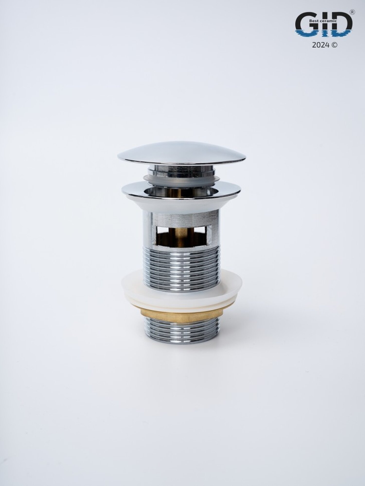 Донный клапан Gid с переливом Ch100-1 73303K, цвет хром 7x7x10