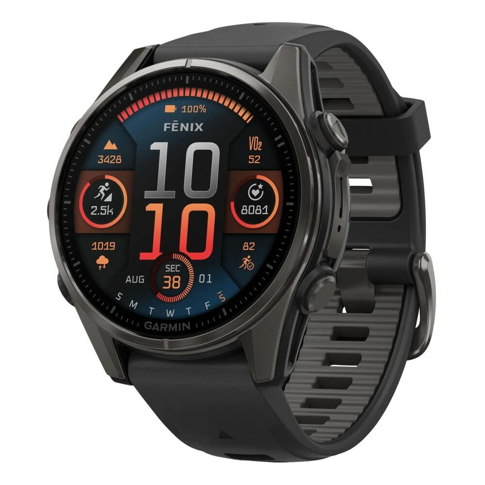 Умные смарт-часы Garmin Fenix 8 43mm Amoled Sapphire Titanium Carbon Gray 010-02903-21