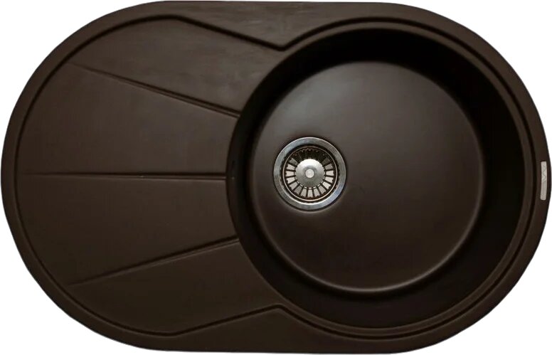 Мойка кухонная Lava E3 77x49, мойка для кухни, с крылом, овальная, коричневая, матовая