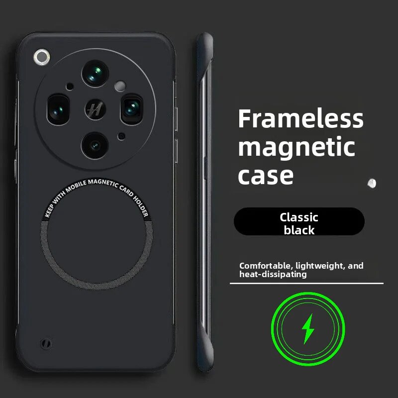 Черный чехол Find X9 Ultra с магнитной зарядкой
