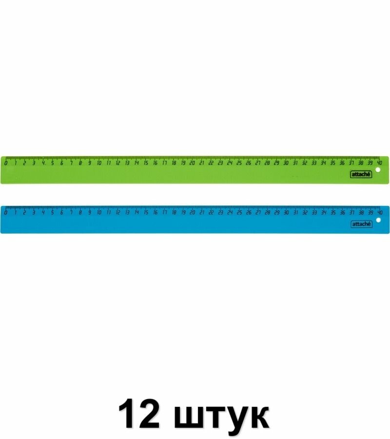 Attache Линейка, 40 см, 2 шт, 12 уп
