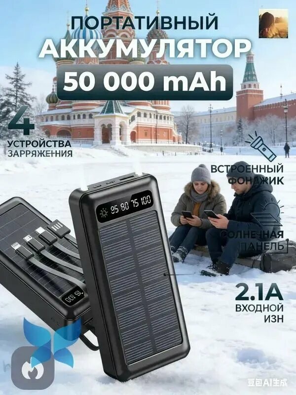 Мощная солнечная зарядная станция 50000 мАч надежный источник питания для ваших устройств в походе и путешествиях