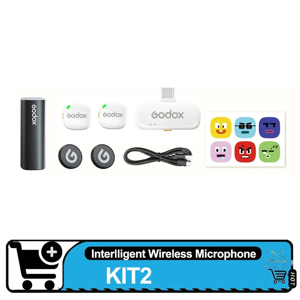 Godox C01 Беспроводной конденсаторный микрофон white kit2