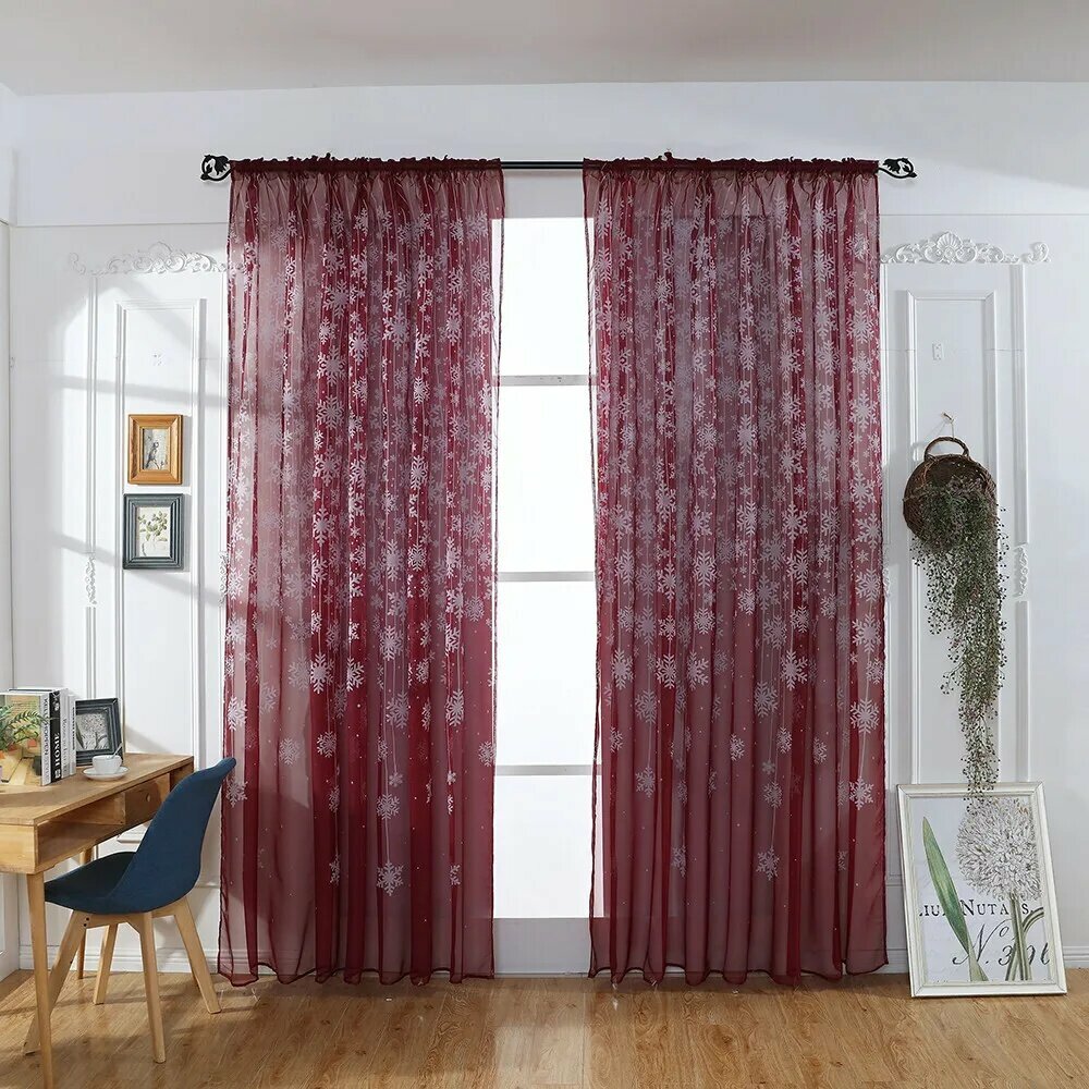 KNOW EASY-Baikk Штора Рождественская снежинка с занавесками 80x200cm 200х100 см разноцветный