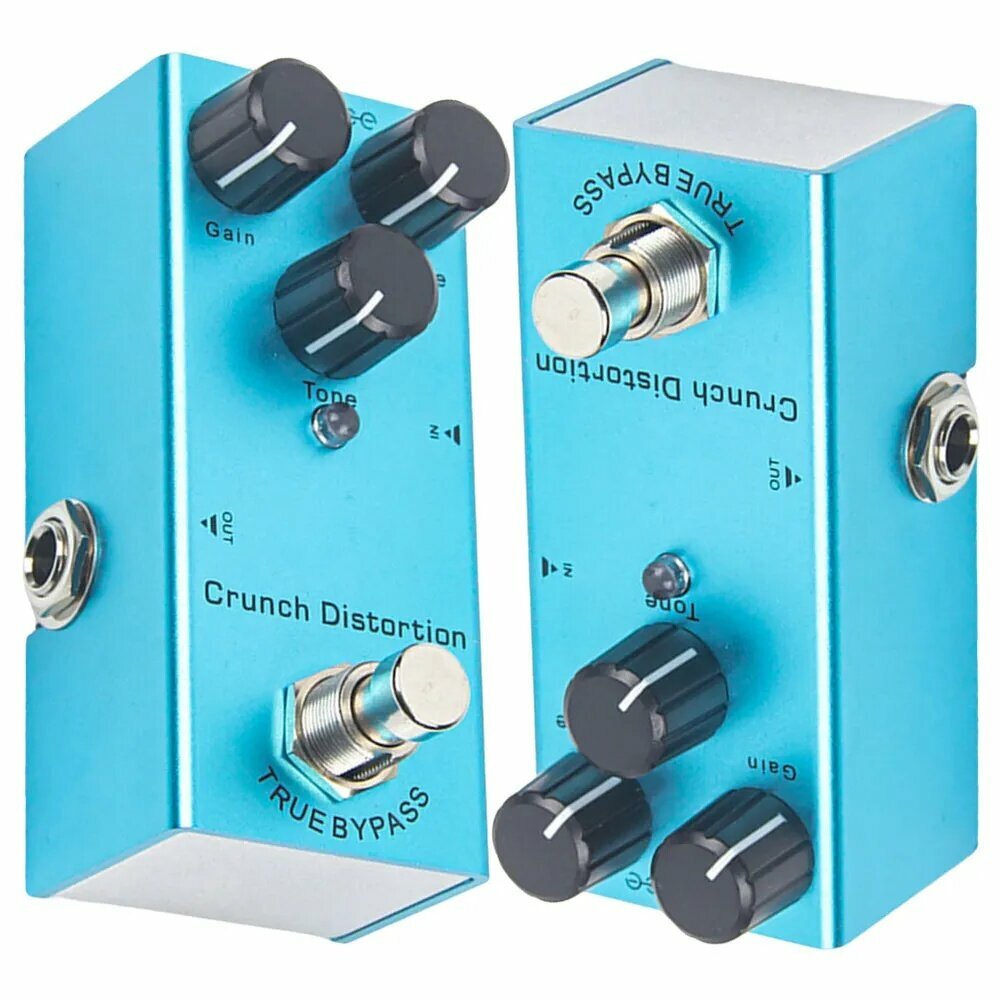 Эффект для электрогитары crunch distortion, алюминиевый корпус с покрытием