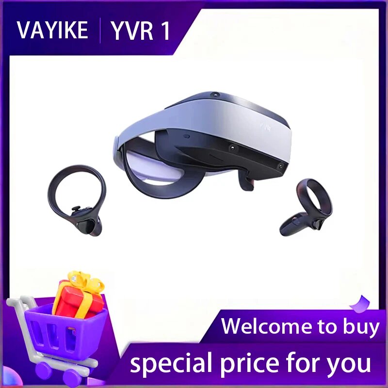 Виртуальное реальное устройство all-in-one YVR 1 VR 4K оснащено инфракрасным оптическим контроллером с 6 степенями свободы, напрямую подключенным к Steam.