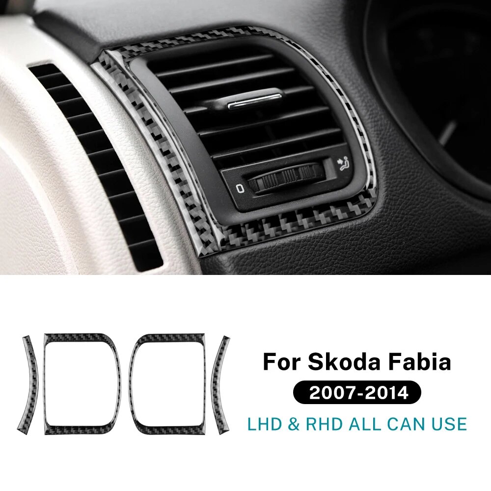 Наклейка на воздуховод Skoda Fabia 2007-2014 Black Carbon