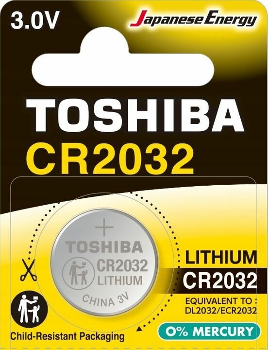 Батарейка TOSHIBA CR2032 литиевая 3В 1шт 3 вольта 1 штука