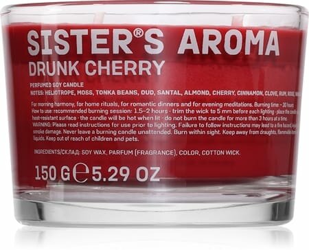 Свеча Sister's Aroma Drunk Cherry, 150 г