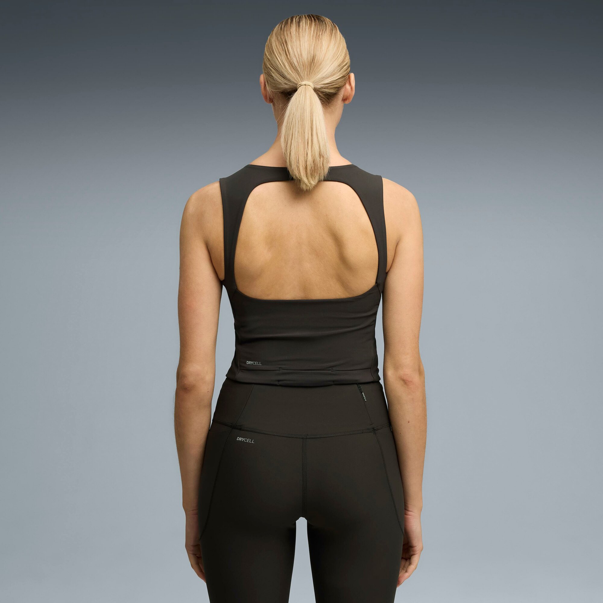 Топ спортивный PUMA RUN LIGHTSTRIDE CROP TOP, размер L, черный — фото 1