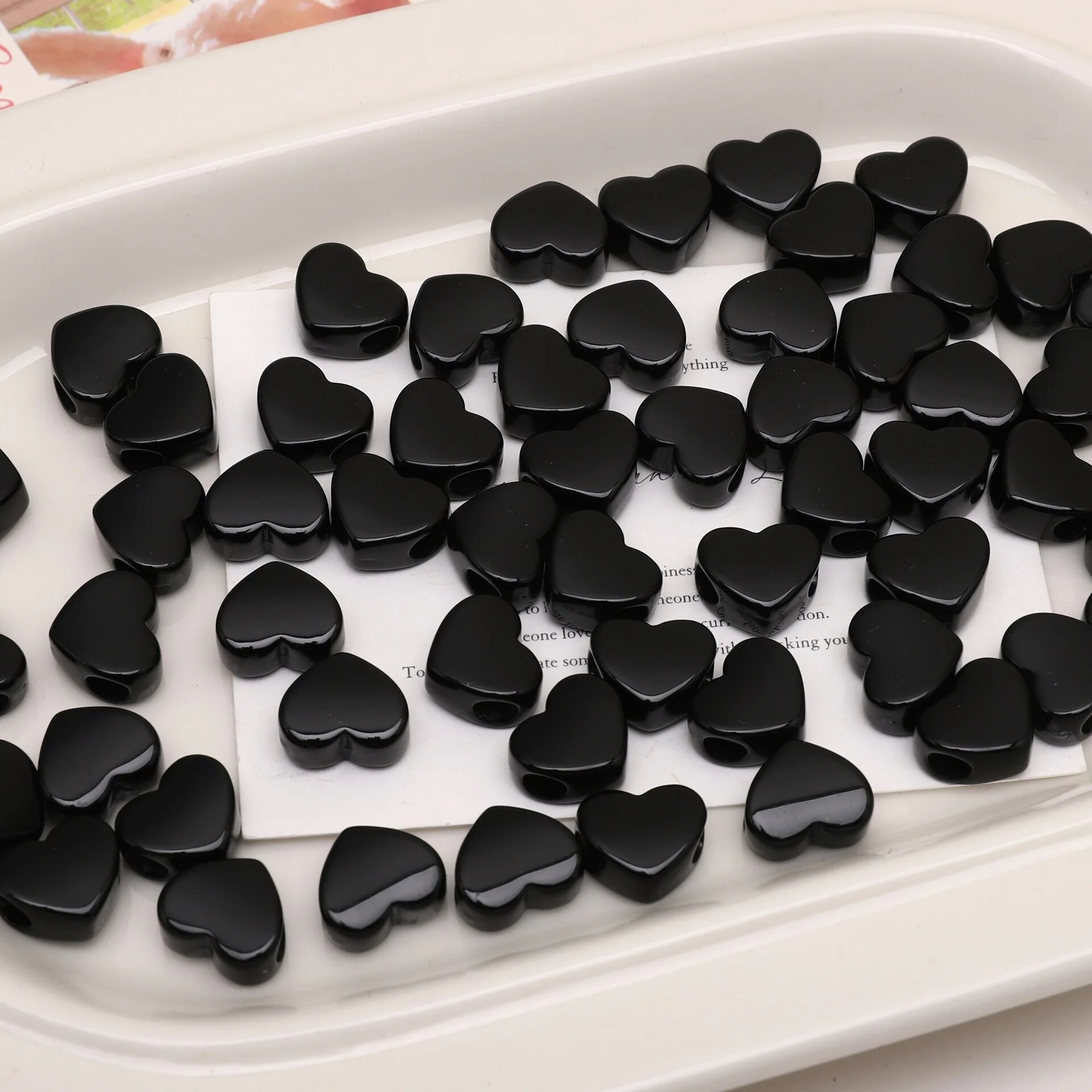 JXLOVEWJ акриловые бусины «Любовь» Черный, 1 Qty 10pcs