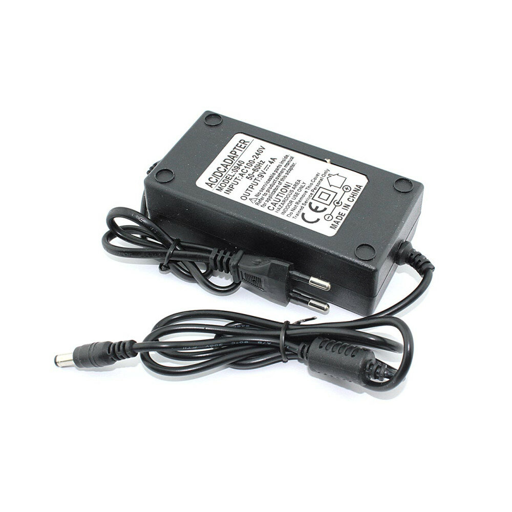 Блок питания 9V 4A 36W 5.5x2.5 (94365525) для POS терминалов, касс, весов, черный