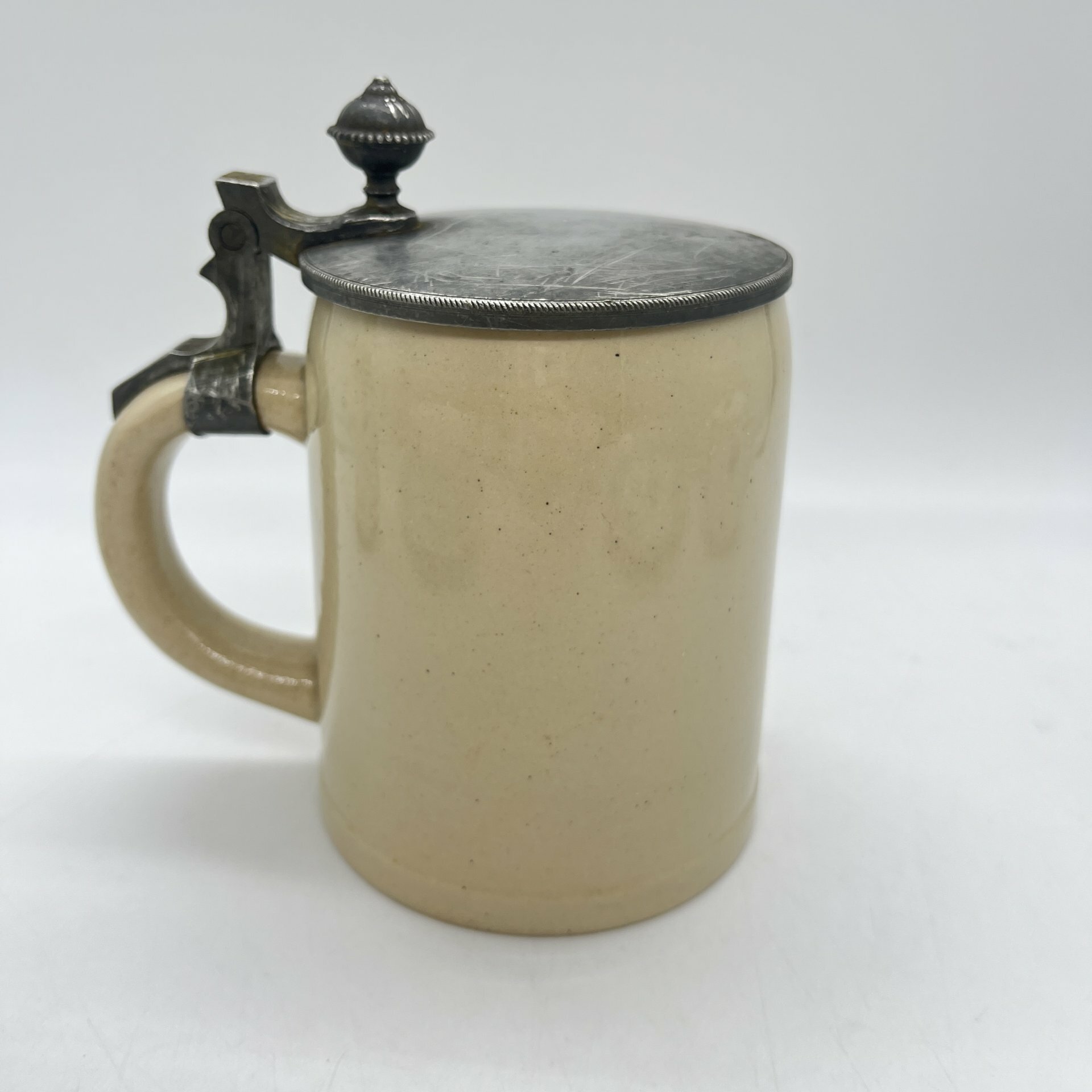 Кружка пивная с откидной крышкой, фаянс, металл, Германия, 1910-1950 гг.