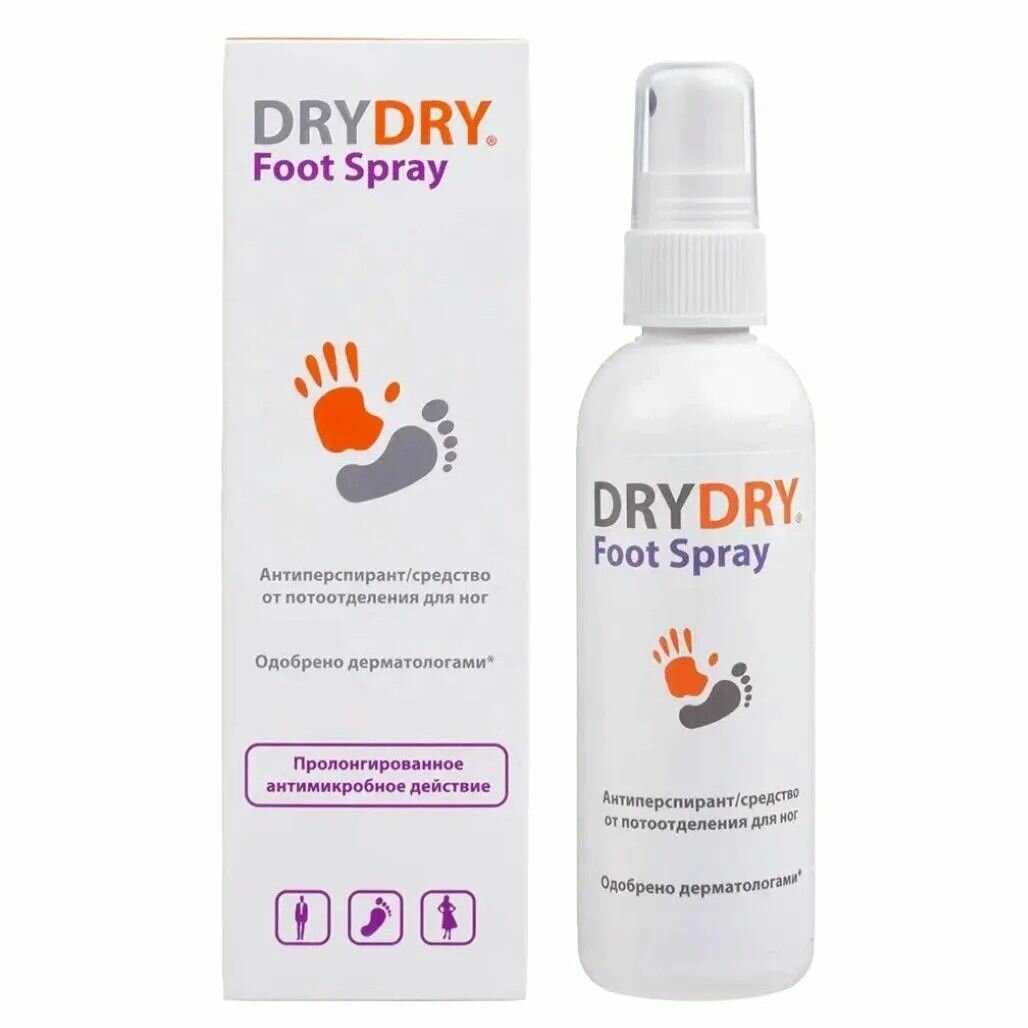 Dry Dry Средство от потоотделения для ног Foot spray, 100 мл