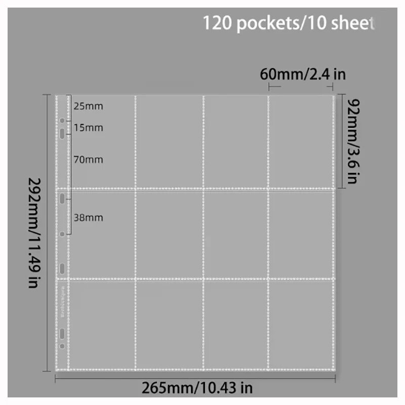 Альбом для карточек K-pop, 12 Grids 3 10pcs, Серый