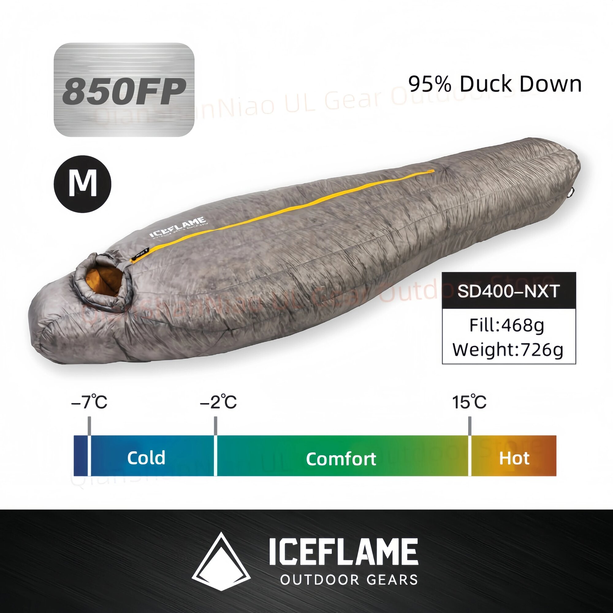 ICE FLAME Мумия NXT-400-M, серый, 850FP