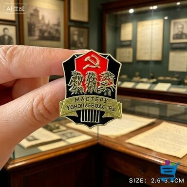 Значок коллекционныйyu Эмалевый значок Мастеру коноплеводства