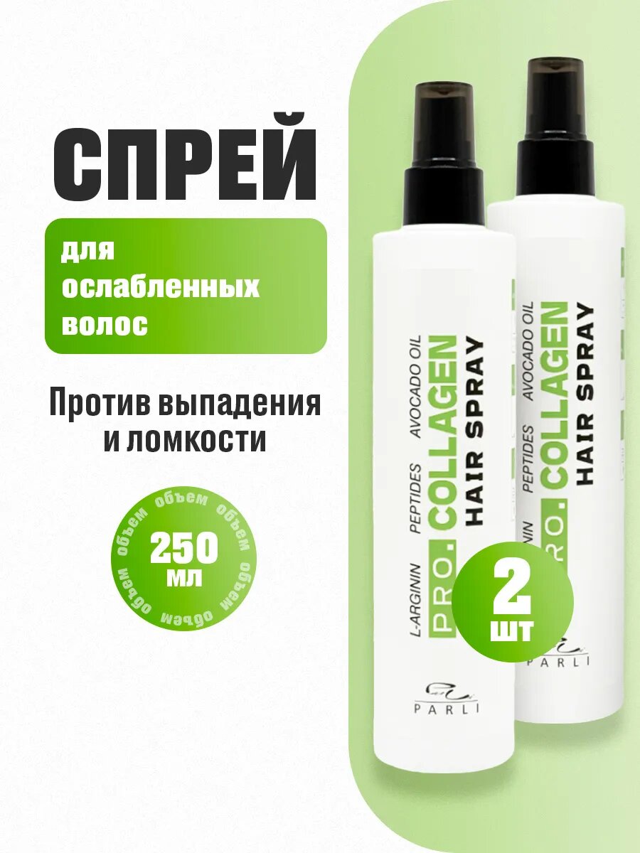 Несмываемый спрей для волос Parli Cosmetics Термозащита с коллагеном, 2шт