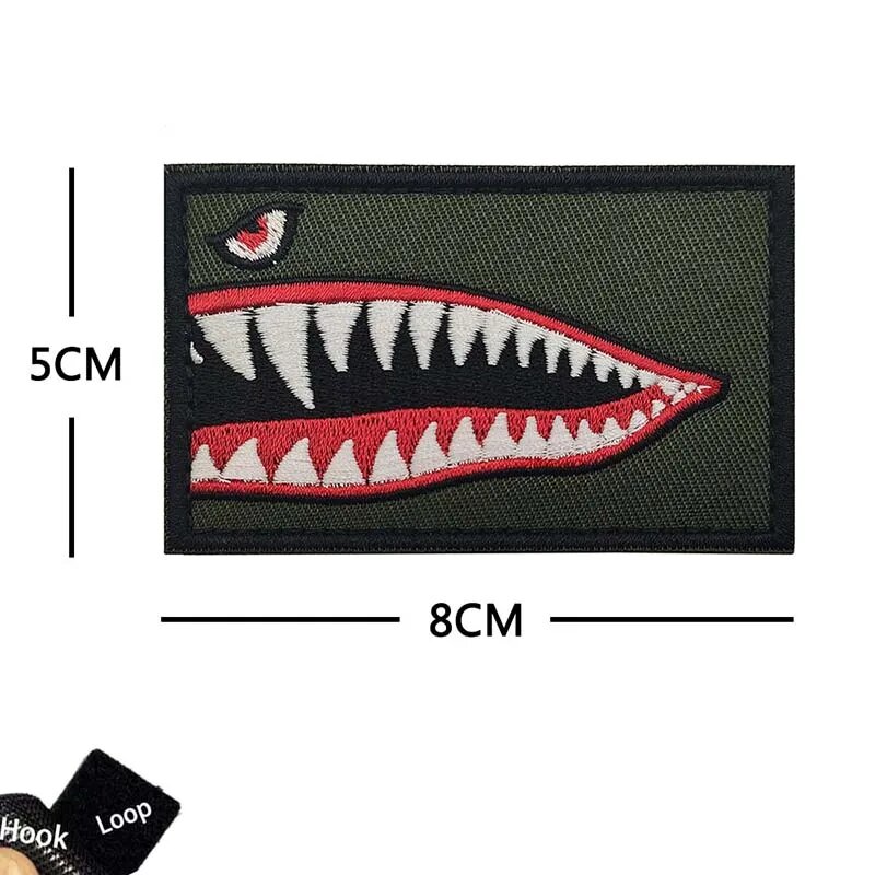 Тактические нашивки NYAConfetti Shark Mouth, Geomancer with Bomb Темно-зеленый, 03-Shark-Green