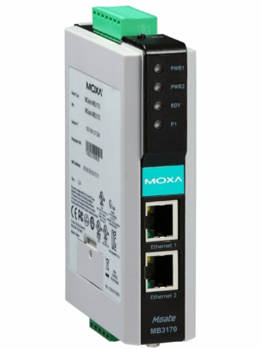 Преобразователь MOXA MB3170-T, Modbus TCP, Serial Comm, Gateway advanced, 3 в 1