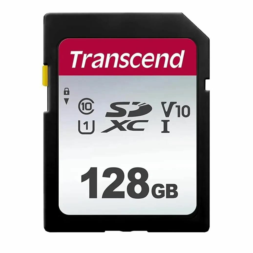 Карта памяти Micro SD 128gb Transcend SDXC, Class 10, водостойкая, термостойкая (TS128GSDC300S)