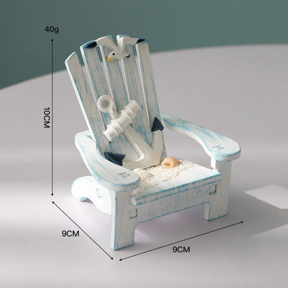 Деревянные фигурки шезлонгов мини-синего цвета light blue B