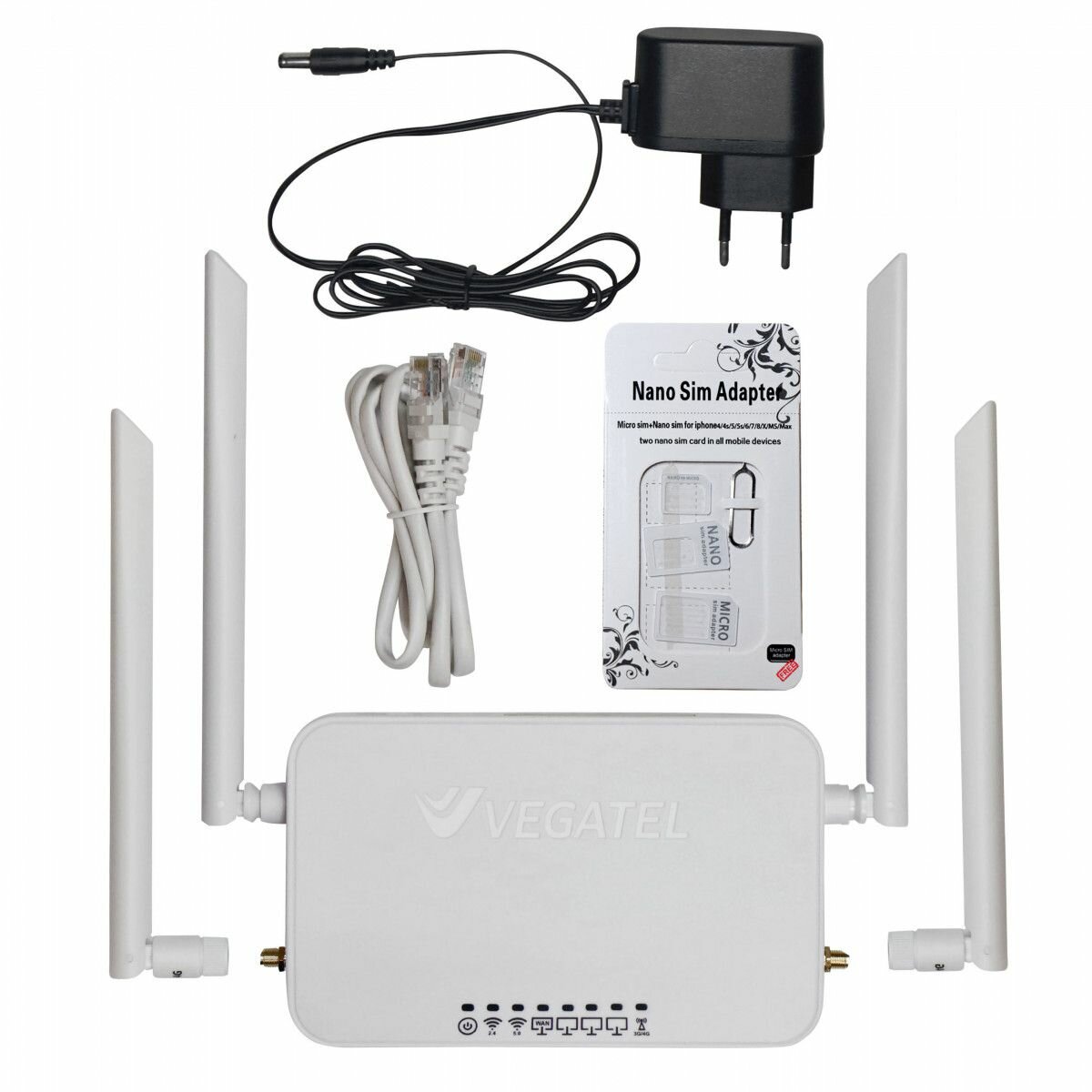 Роутер 4G VEGATEL VR6 Wi-Fi-2,4/5,8Ггц, 300 Мбит/с