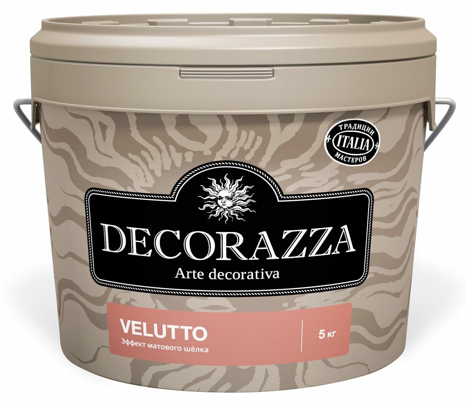 Декоративное покрытие с эффектом матового шелка Decorazza Velluto база Argento 5 кг