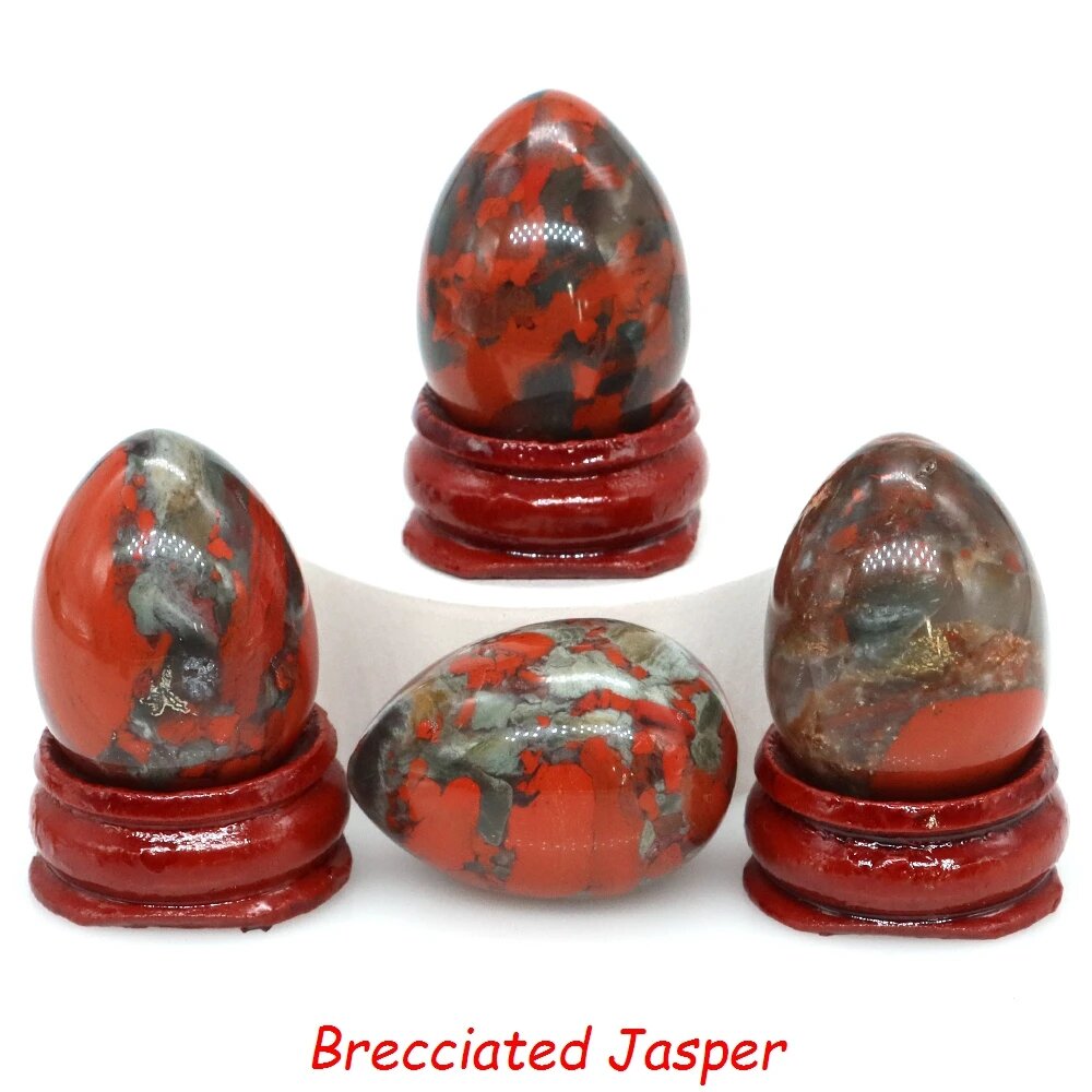 Натуральный кристалл яйцо для массажа 1PC, Brecciated Jasper