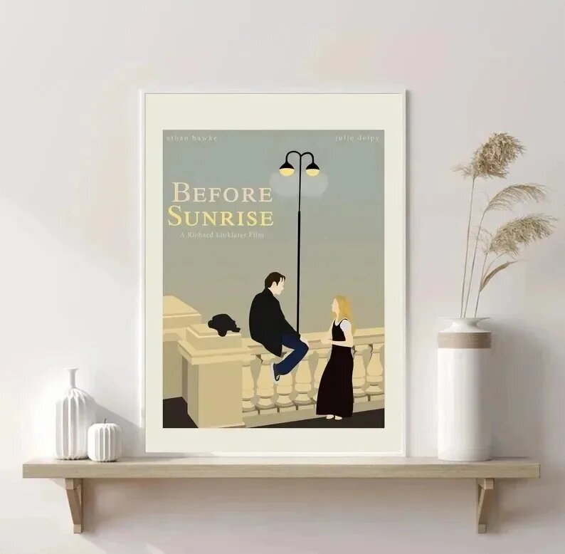 Картина "Перед восходом солнца" 50x70, бежевый