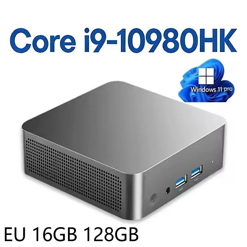 Мини-ПК Intel Core i9 10980HK Windows 11 Pro 16ГБ 1/2ТБ SSD Wi-Fi 6 Bluetooth 4K EU 16GB 128GB