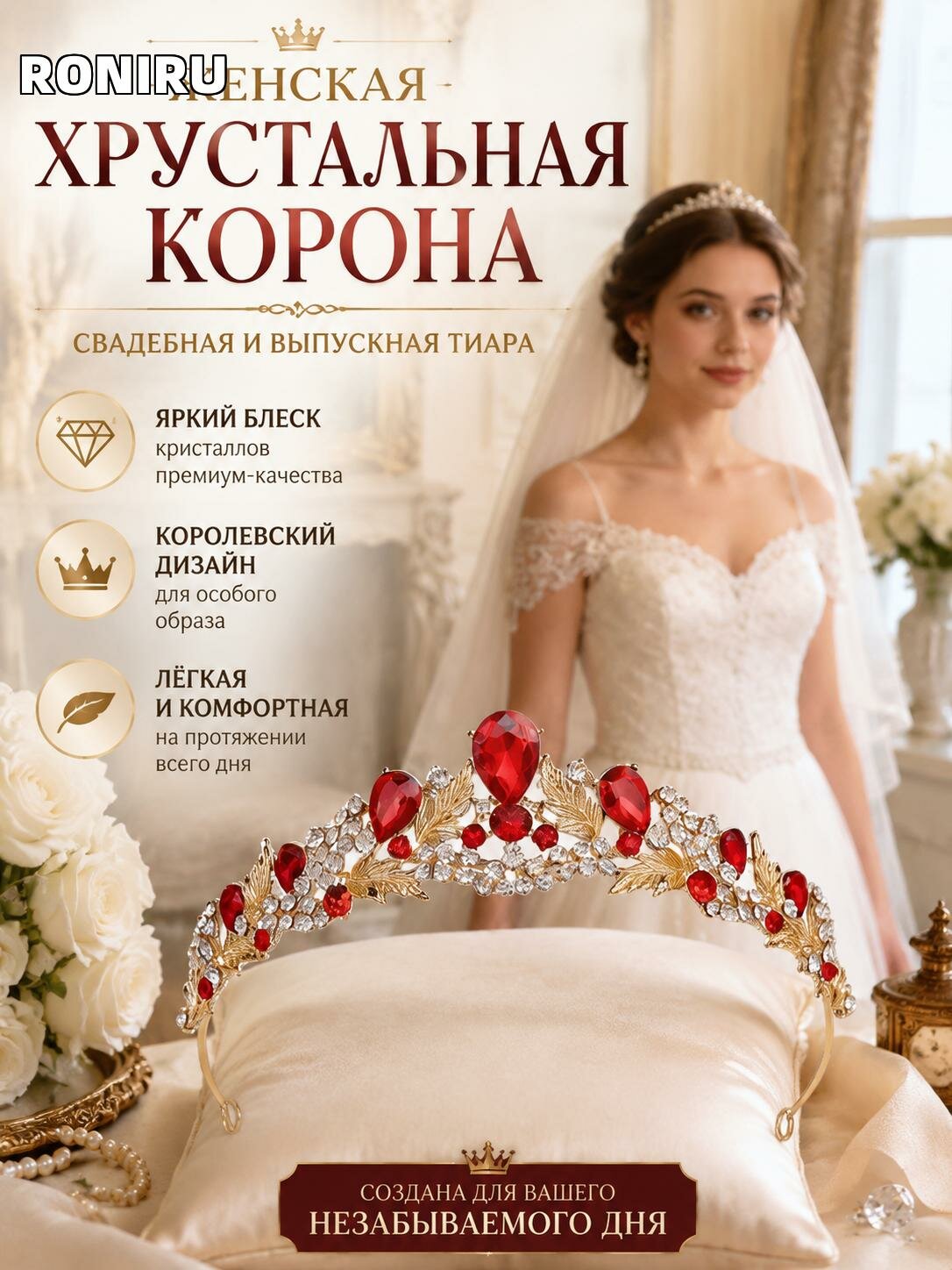Женская хрустальная корона, свадебная и выпускная тиара, элегантный аксессуар для торжественного образа