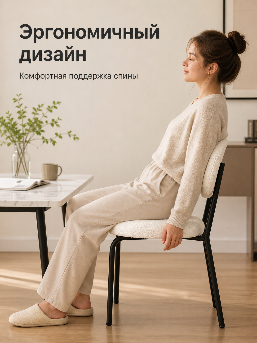 Стул с бархатистой тканью, серый, чёрный металлический каркас, для кафе и дома — фото 1